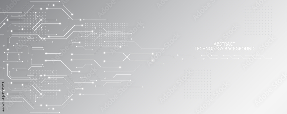 Grey white Abstract technology background,Hi tech digital connect ...
