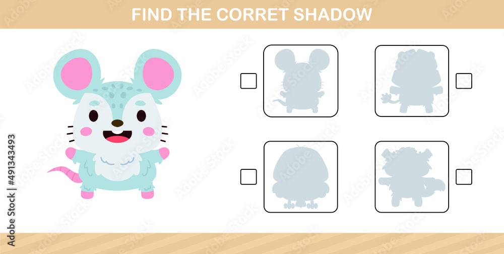 cute cartoon rat.education paper game for kindergarten and preschool ...