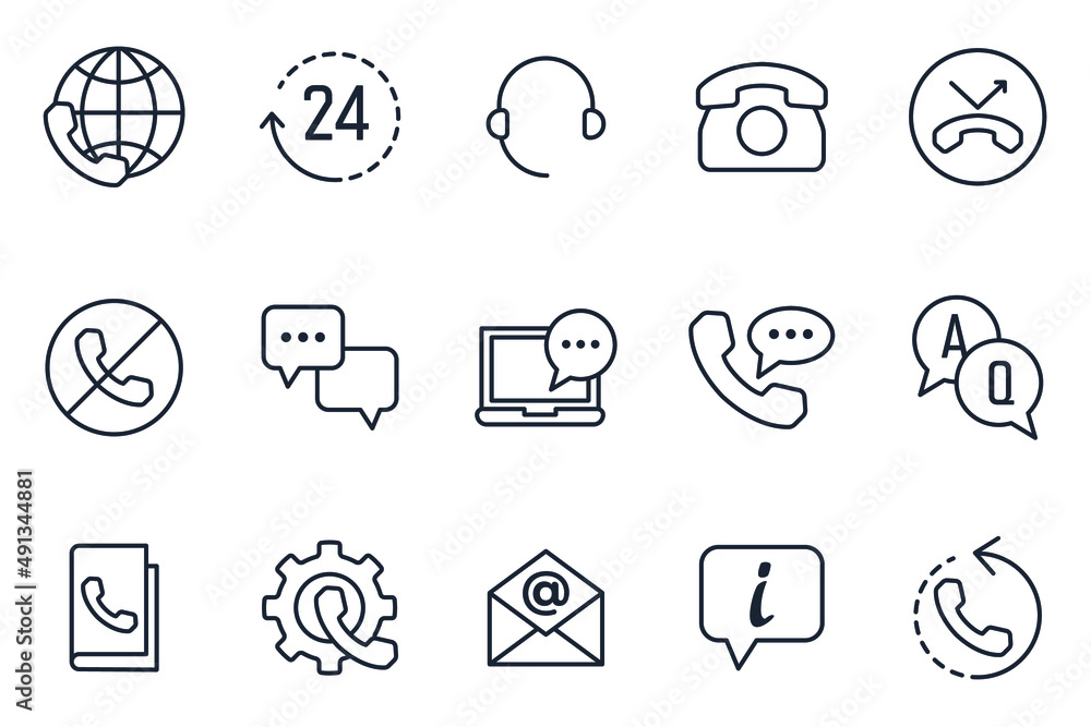 set of Help and support elements symbol template for graphic and web ...