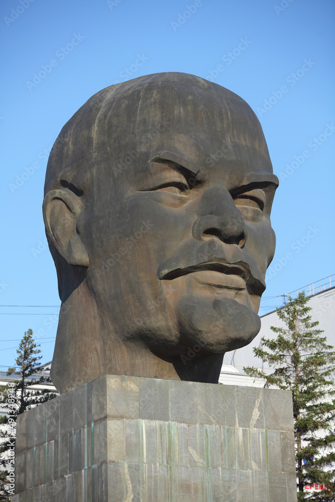 ULAN-UDE, RUSSIA - JULY 14, 2016: The largest head monument of Soviet ...