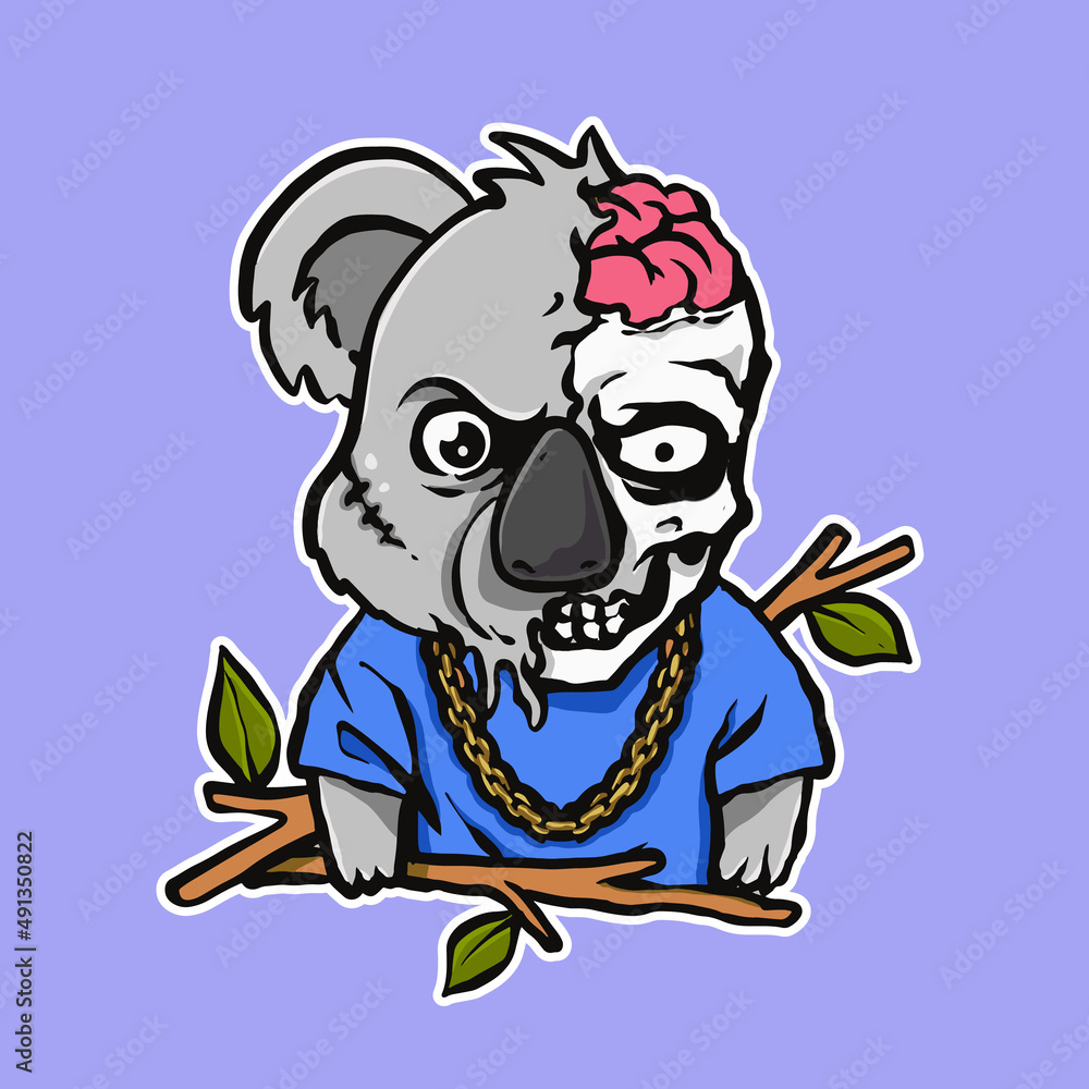 cartoon zombie koala animal illustration Stock Vector | Adobe Stock