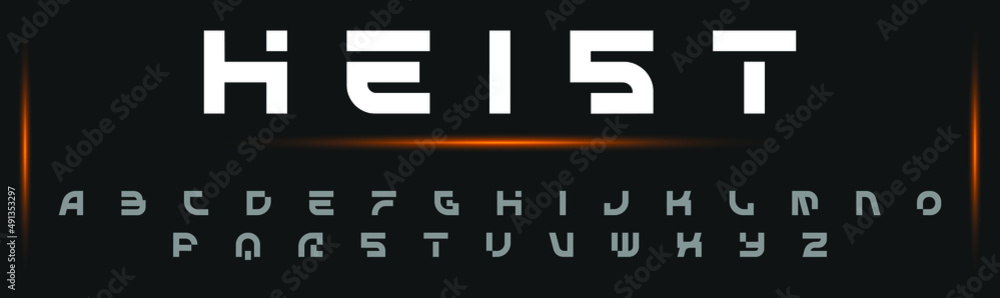 HEIST luxury Tech Modern Alphabet Letter Font. Typography luxury style ...