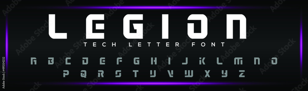 LEGION minimal tech and original font letter design. modern tech vector ...