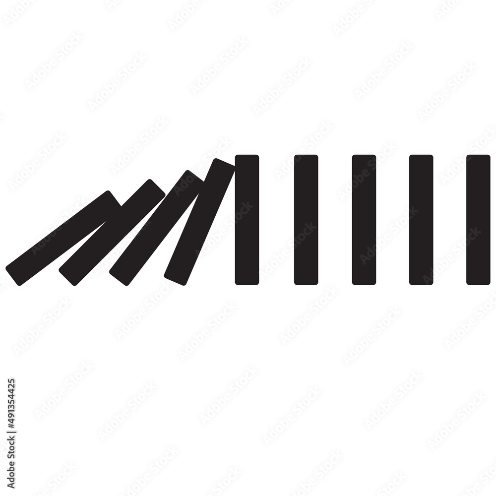 falling dominoes on white background. domino effect sign. flat style ...