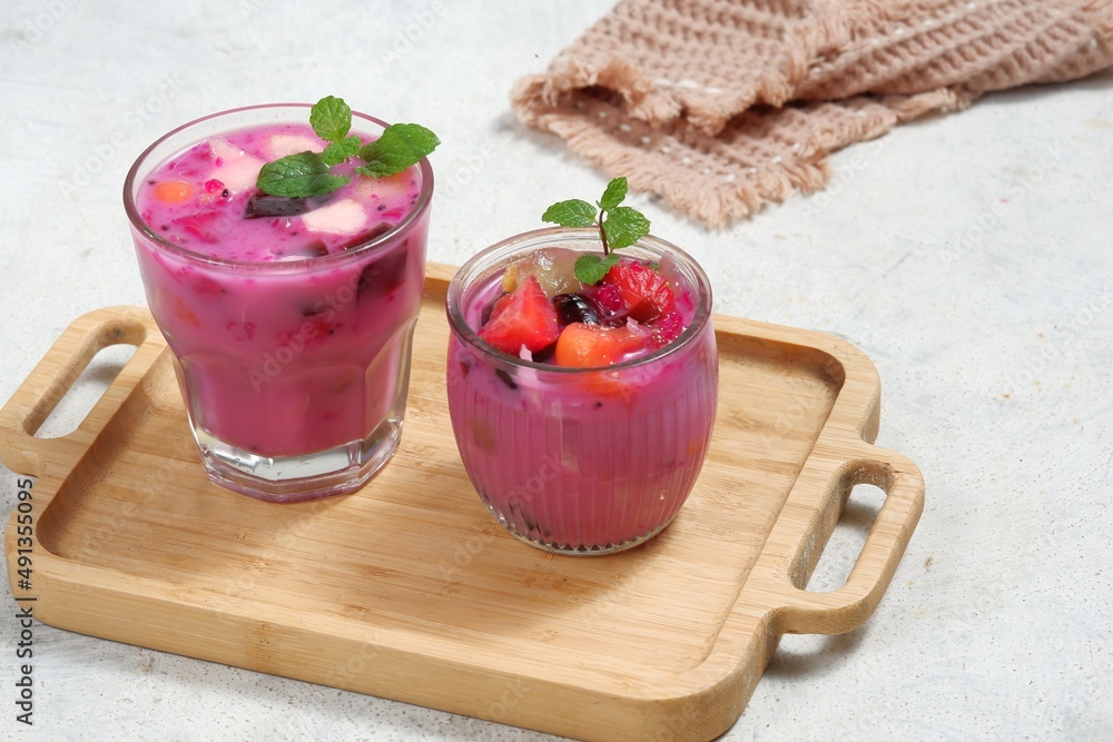 Es buah or sop buah-is an Indonesian iced fruit cocktail dessert. This ...