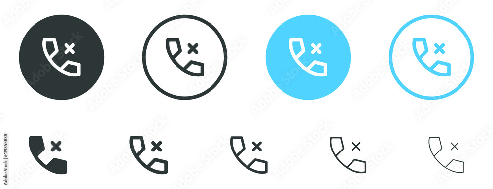 decline call icon. no phone ban telephone icons symbol - no answer call ...
