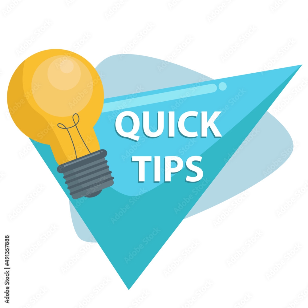 Quick tips label design vector Stock Vector | Adobe Stock