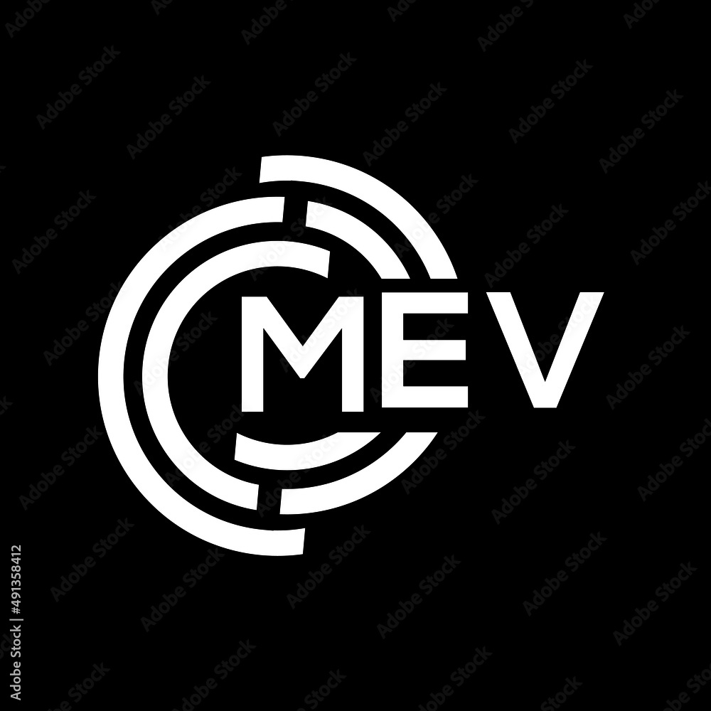 MEV letter logo design on black background. MEV creative initials ...