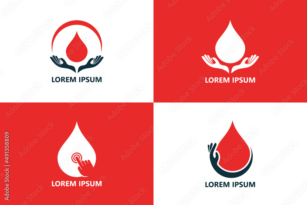Set of blood care logo template design vector Stock Vector | Adobe Stock