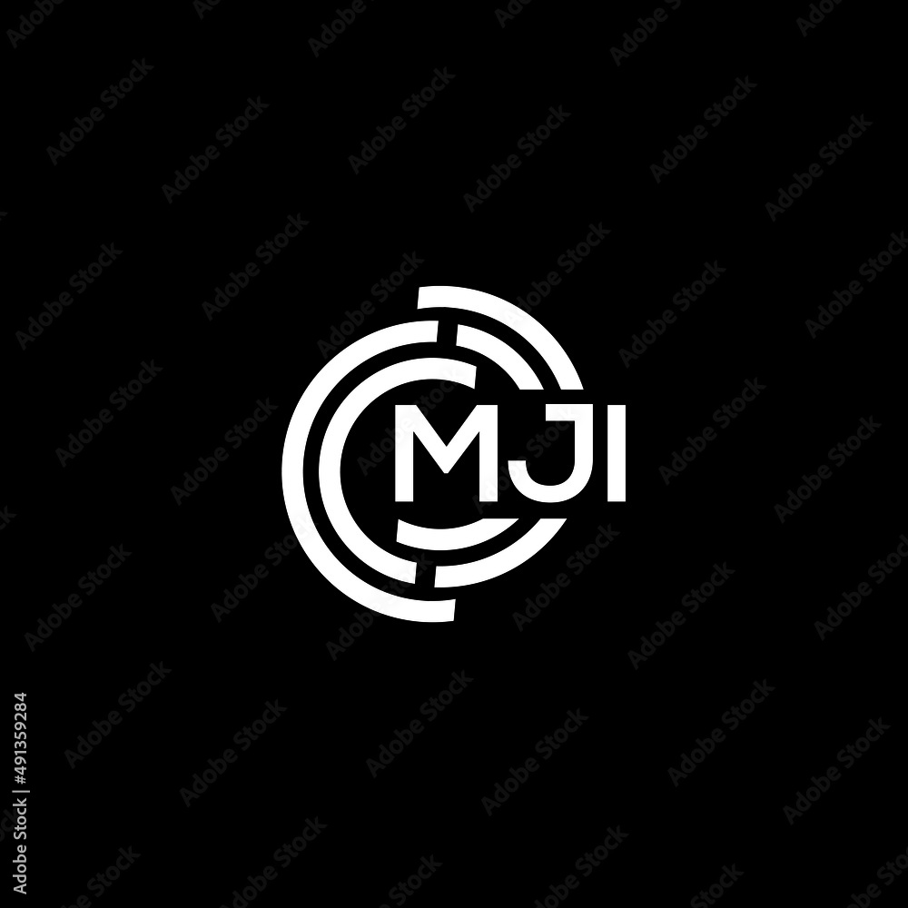 MJI letter logo design on black background. MJI creative initials ...