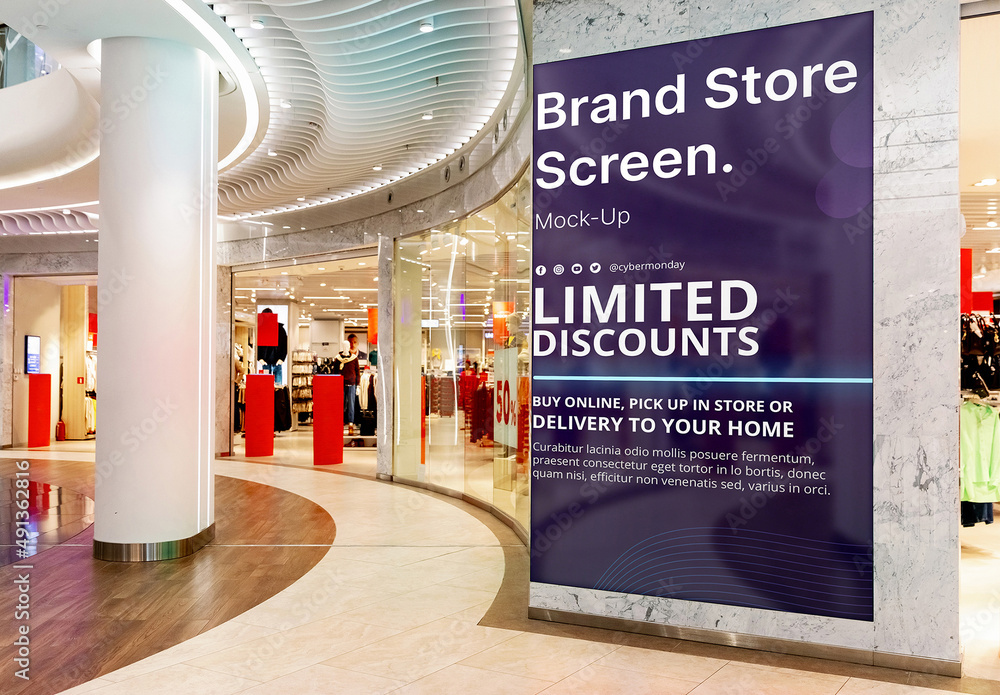 Shoppingmalllcdscreen Mock-Up Stock Template | Adobe Stock