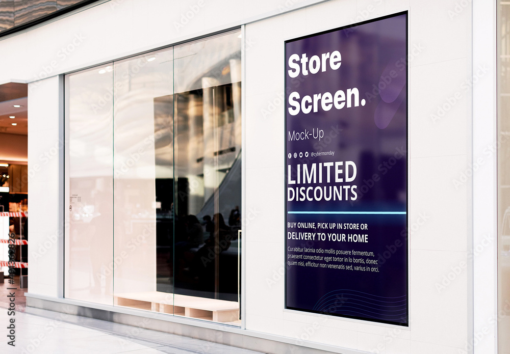 Lcd Screen Promo Banner Mock-Up Stock Template | Adobe Stock