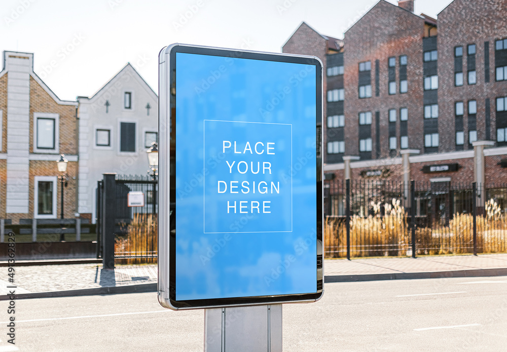 Street Billboard Poster Mockup Stock Template | Adobe Stock