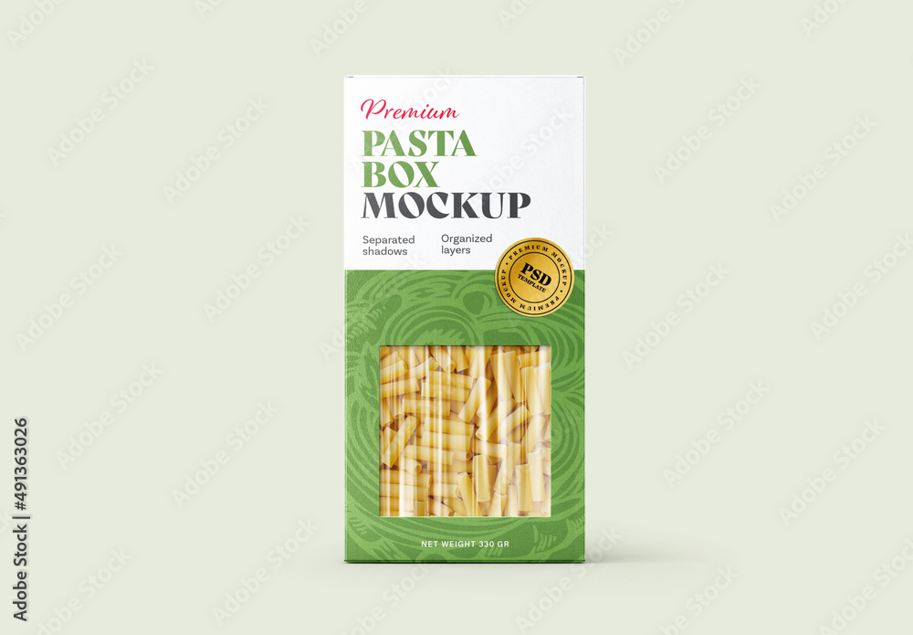 Pasta Box Packaging Mockup Stock Template | Adobe Stock