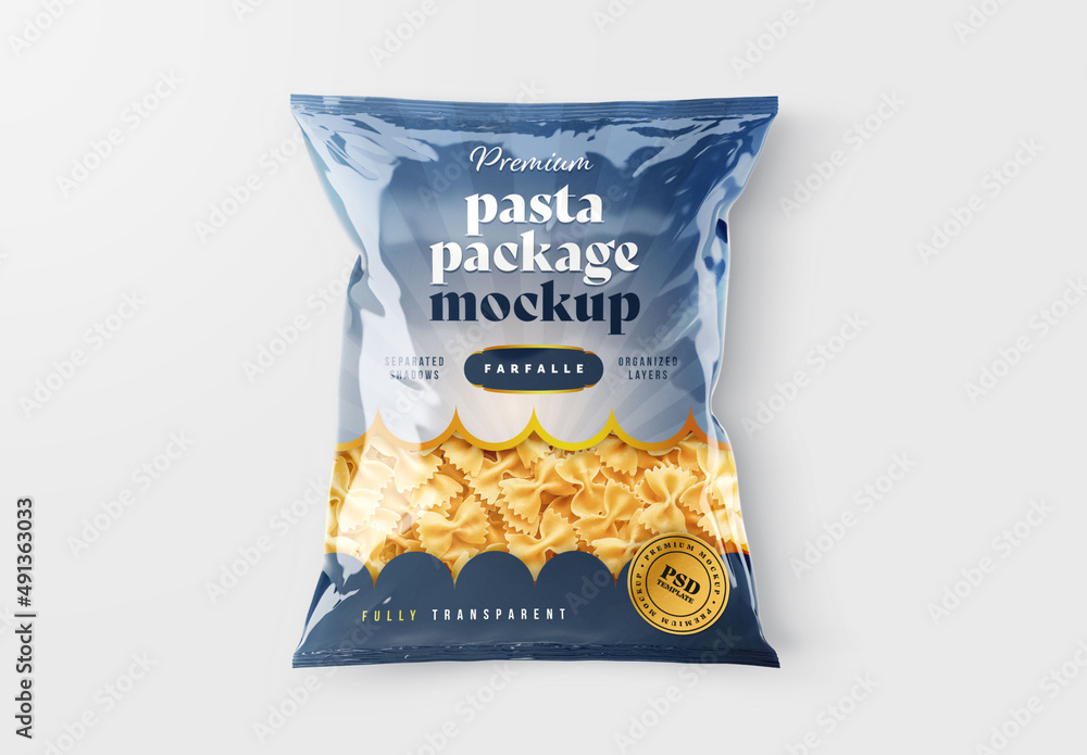Pasta Bag Packaging Mockup Stock Template | Adobe Stock