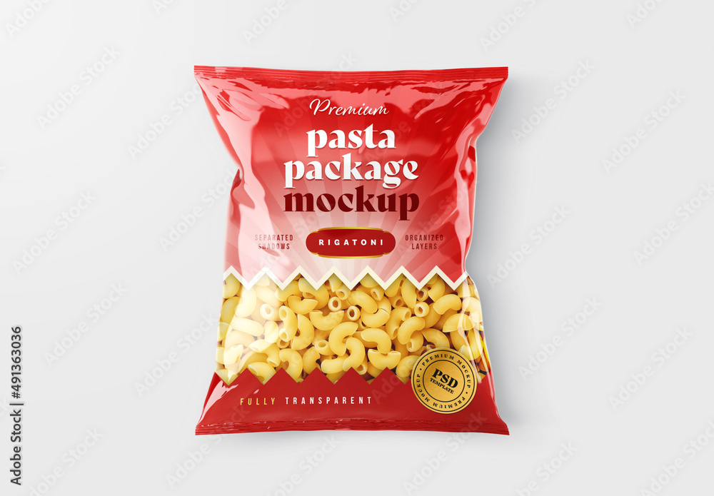 Pasta Bag Packaging Mockup Stock Template | Adobe Stock