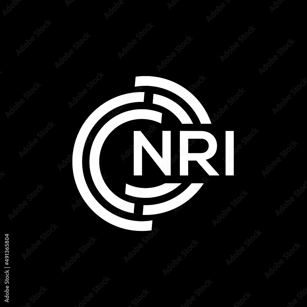 NRI letter logo design on black background. NRI creative initials ...