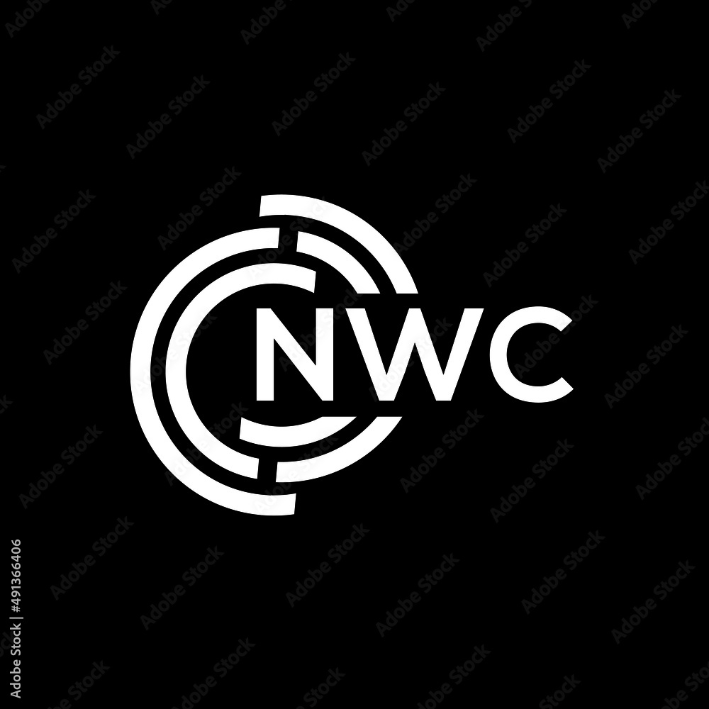 NWC letter logo design on black background. NWC creative initials ...