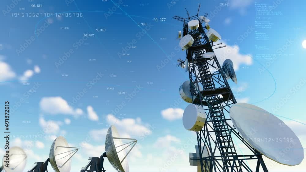 5g communication base station and radar receive and transmit signals Stock Video | Adobe Stock