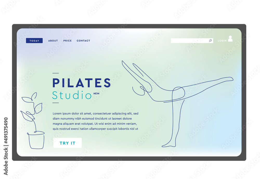 Pilates classes template landing page. Landing one line design one line ...