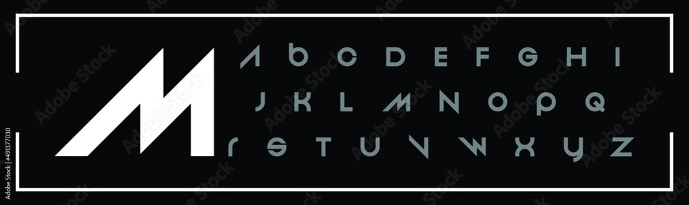 M tech vector font typeface unique font design. Typeface urban style ...