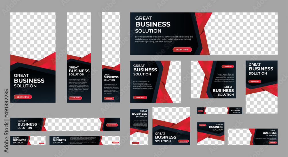 Business banner design web template Set, Horizontal header web banner ...