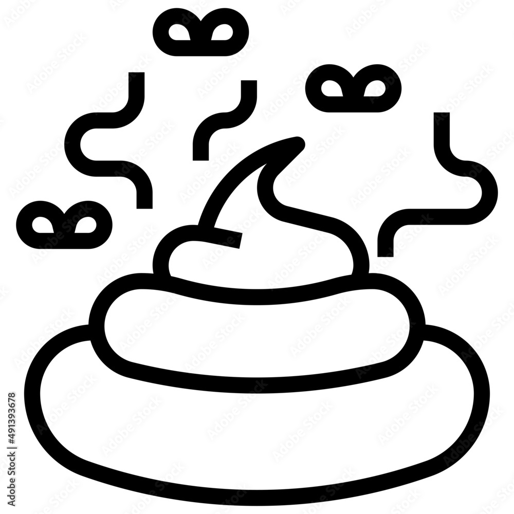 poop outline icon Stock Vector | Adobe Stock