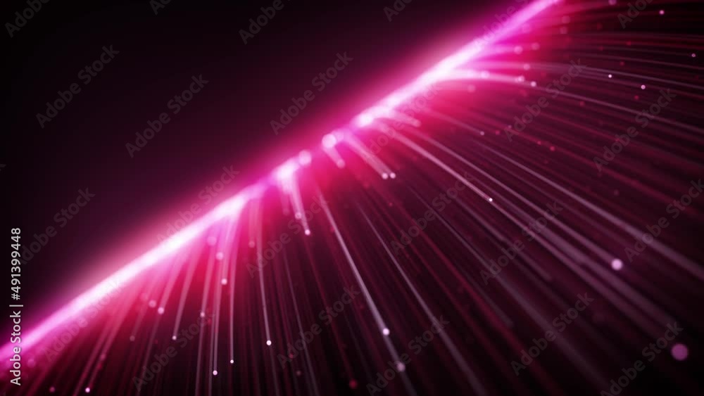 Abstract Light Fiber Strings Flowing Background Loop/ 4k animation of ...