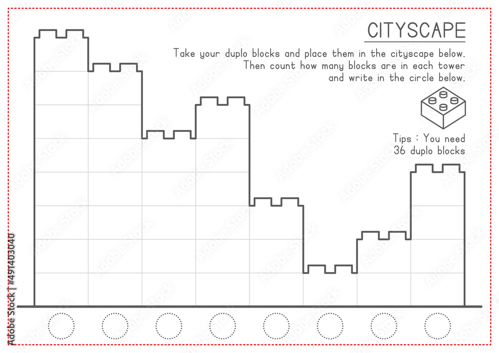 Children Learning Printable - Building Cityscape with Duplo Blocks ...
