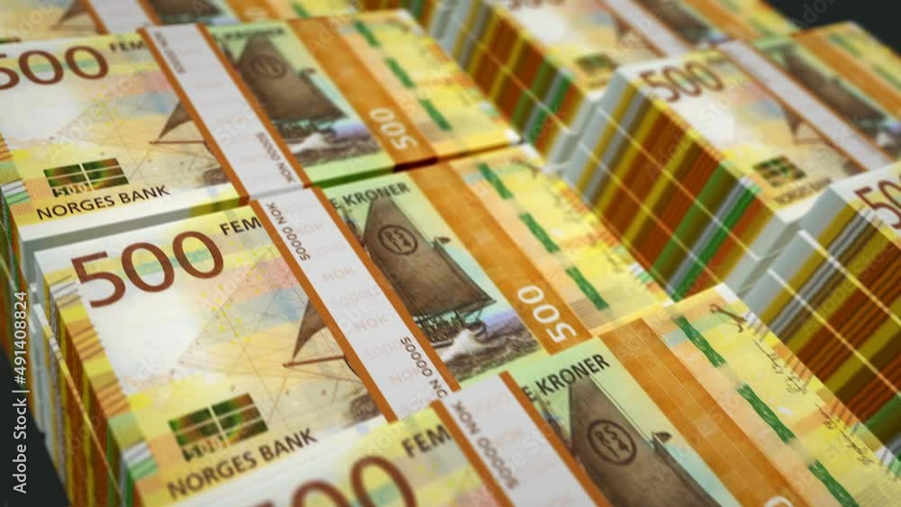 Norwegian Krone money pack loop 3d animation. Loopable seamless concept ...