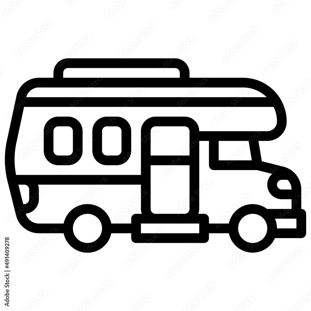 motorhome outline icon Stock Vector | Adobe Stock