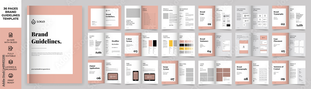 Brand Manual Template, Simple style and modern layout Brand Style ...