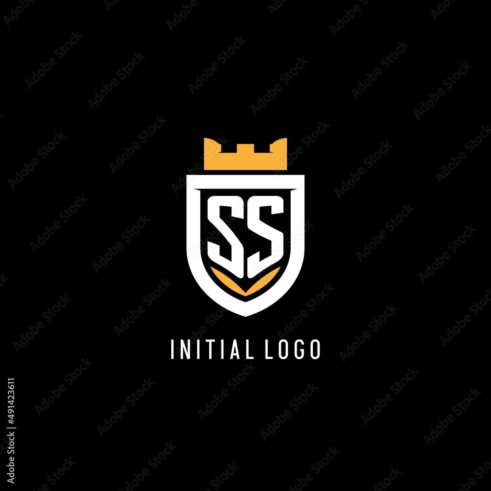 Initial SS logo with shield, esport gaming logo monogram style Stock ...