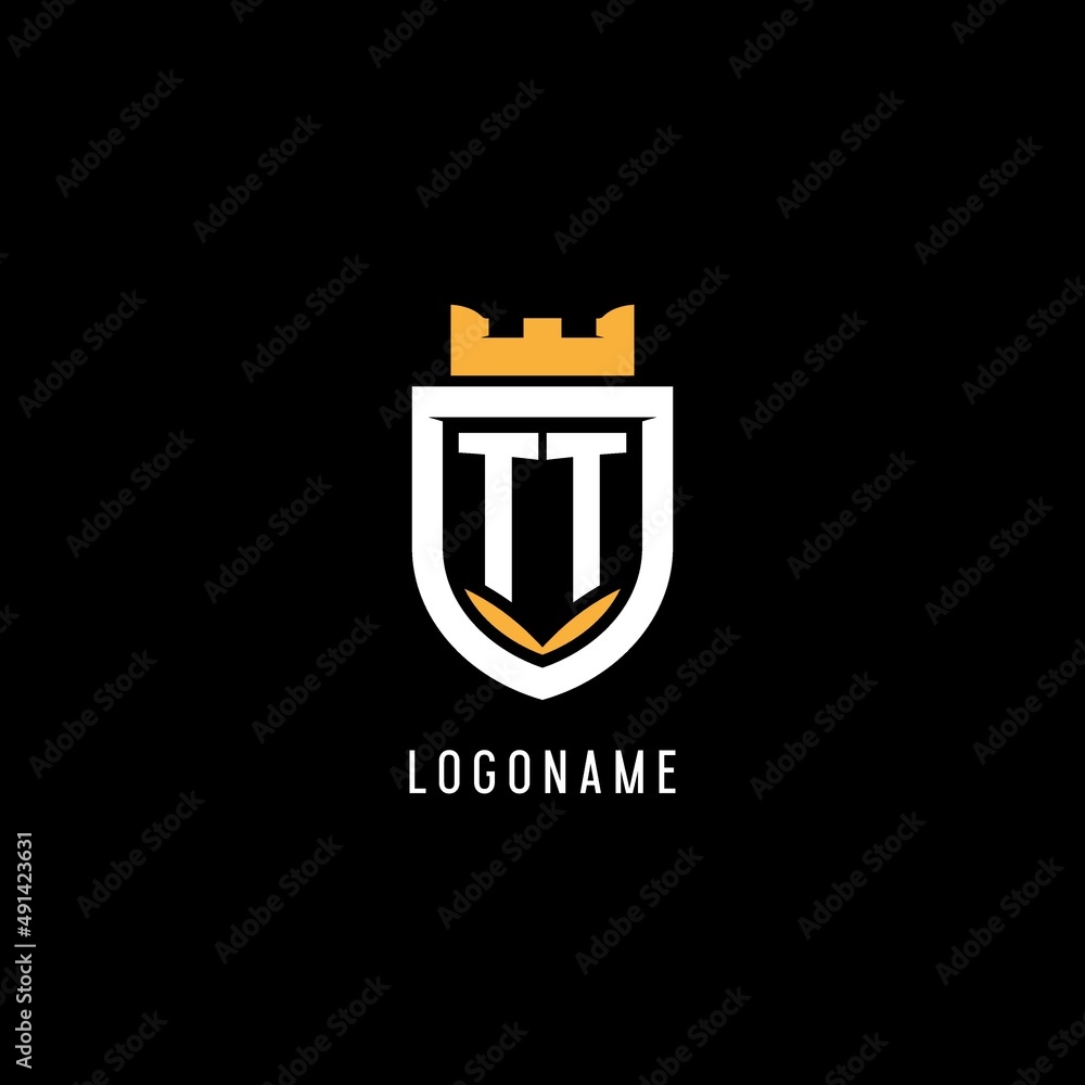 Initial TT logo with shield, esport gaming logo monogram style Stock ...