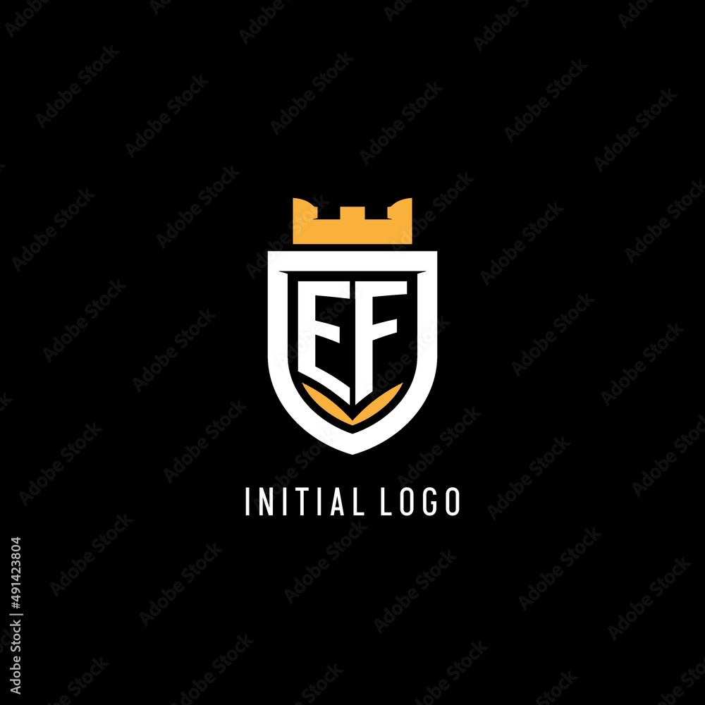 Initial EF logo with shield, esport gaming logo monogram style Stock ...