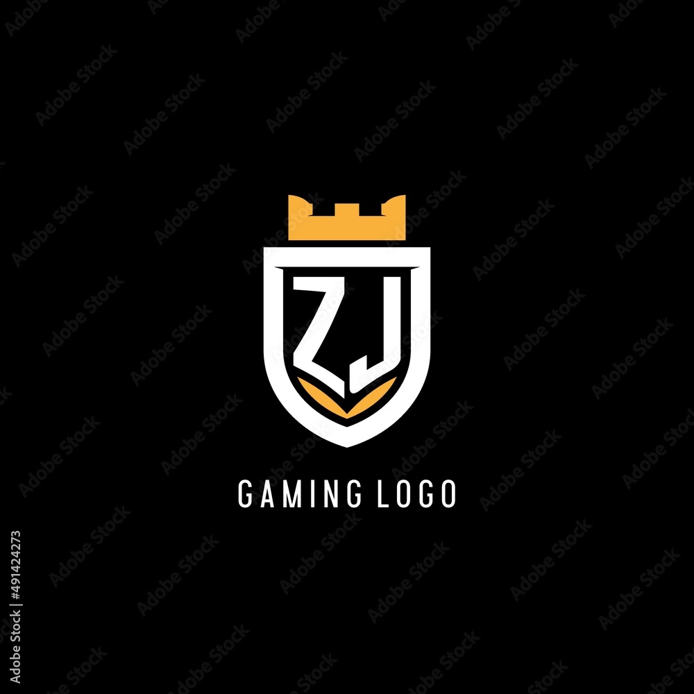 Initial ZJ logo with shield, esport gaming logo monogram style Stock Vector | Adobe Stock