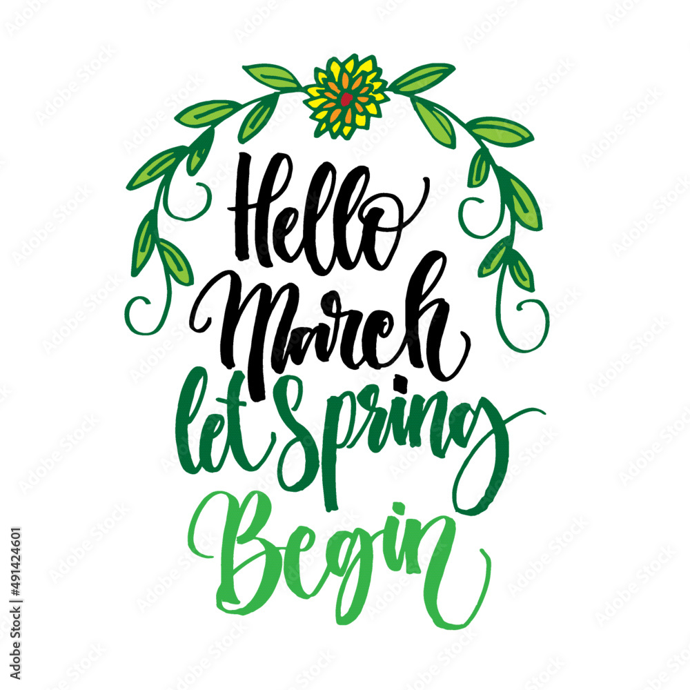 Hello March Stock Vector | Adobe Stock