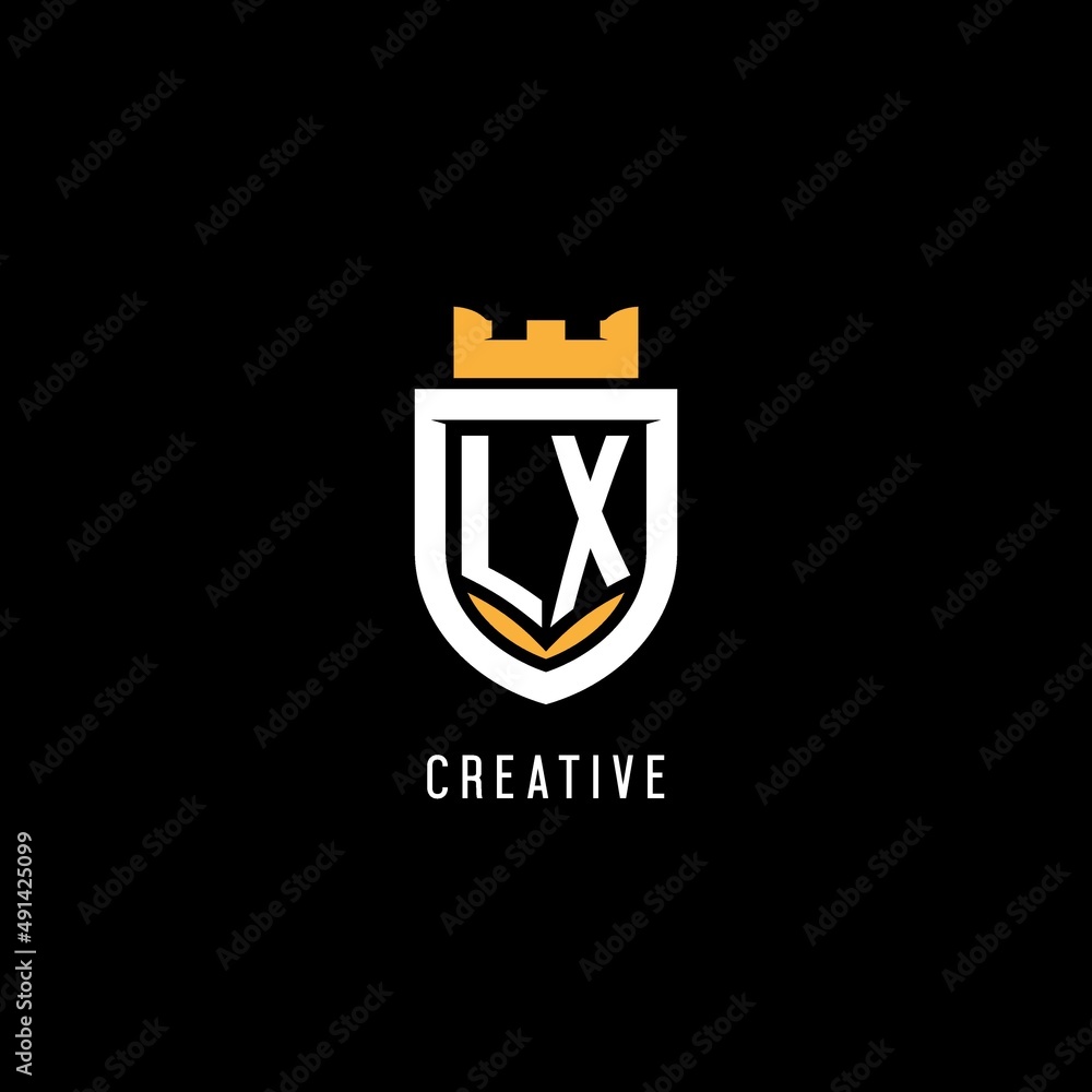 Initial LX logo with shield, esport gaming logo monogram style Stock Vector | Adobe Stock
