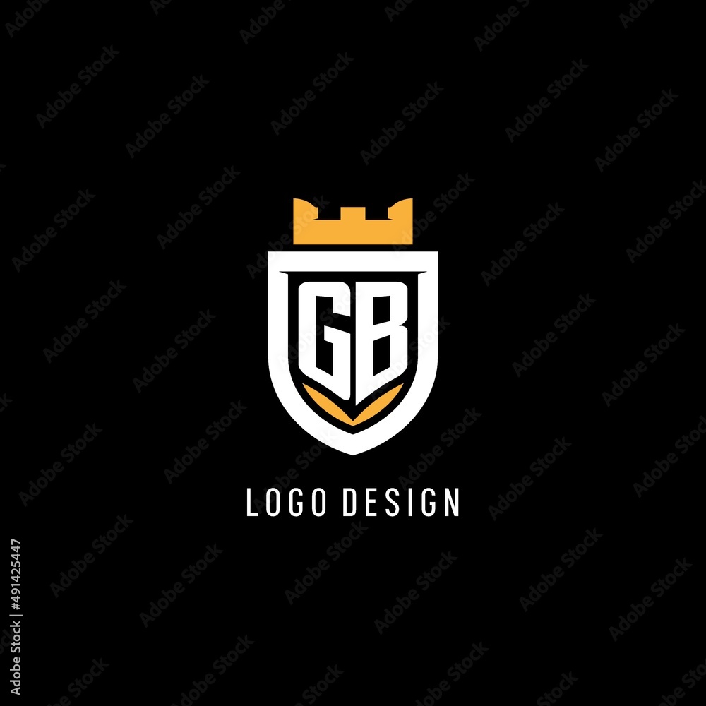 Initial GB logo with shield, esport gaming logo monogram style Stock ...