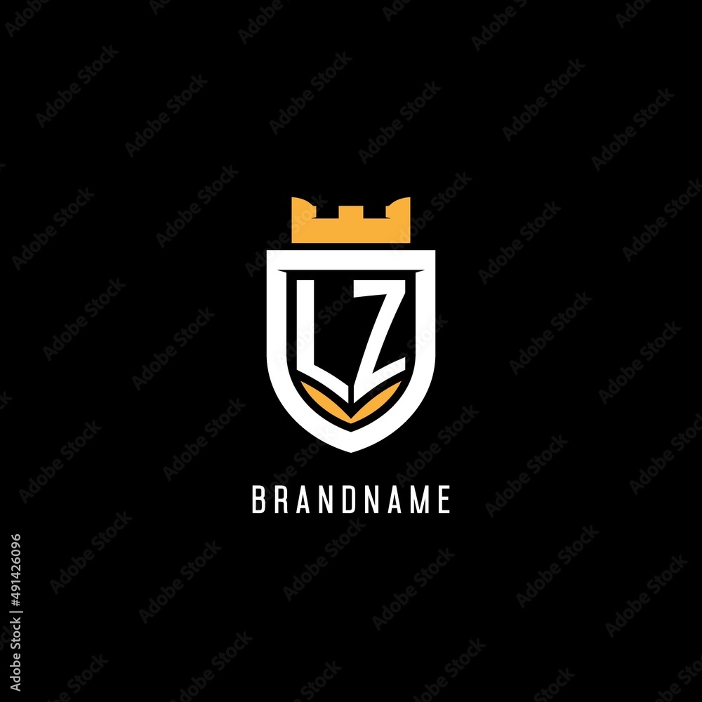 Initial LZ logo with shield, esport gaming logo monogram style Stock ...