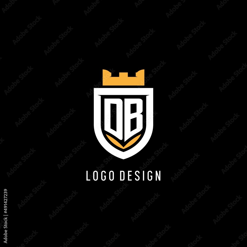 Initial DB logo with shield, esport gaming logo monogram style Stock ...