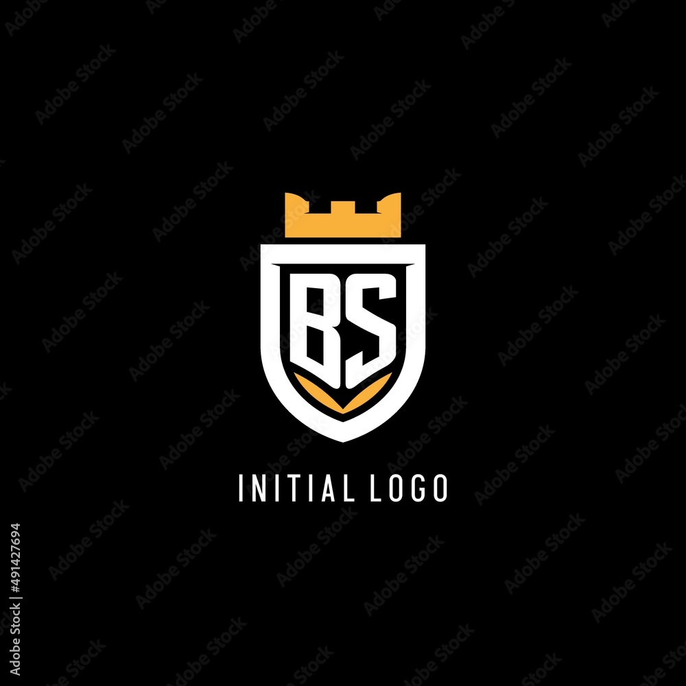 Initial BS logo with shield, esport gaming logo monogram style Stock ...