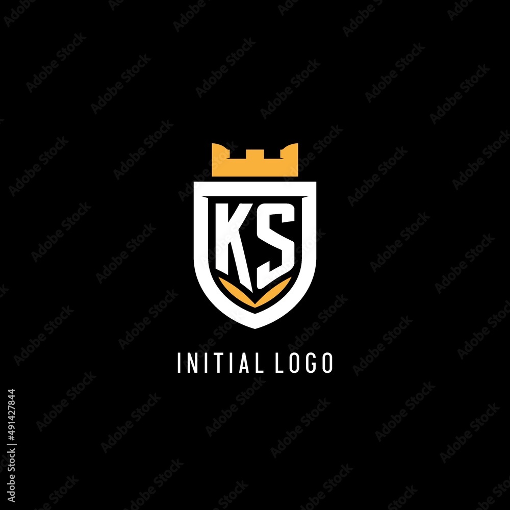 Initial KS logo with shield, esport gaming logo monogram style Stock ...