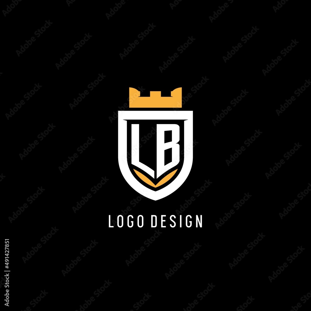Initial LB logo with shield, esport gaming logo monogram style Stock ...