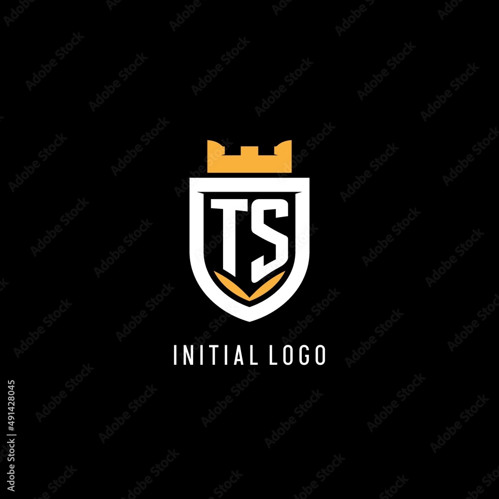 Initial TS logo with shield, esport gaming logo monogram style Stock ...