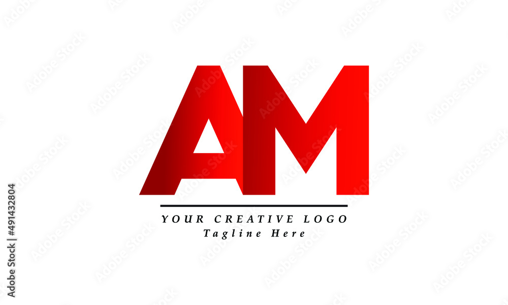 Handwritten AM A M letters logo design with a black dot. Stock Vector ...