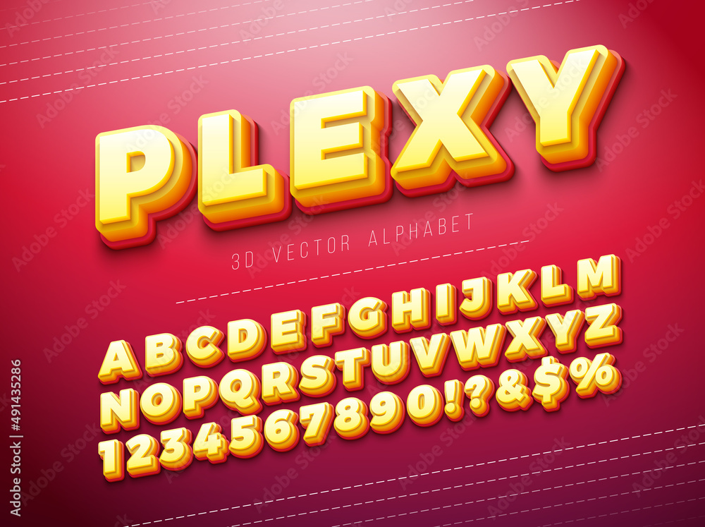 Vector 3d Multi Layered Plexiglass Effect Alphabet Font Set with Shadow ...