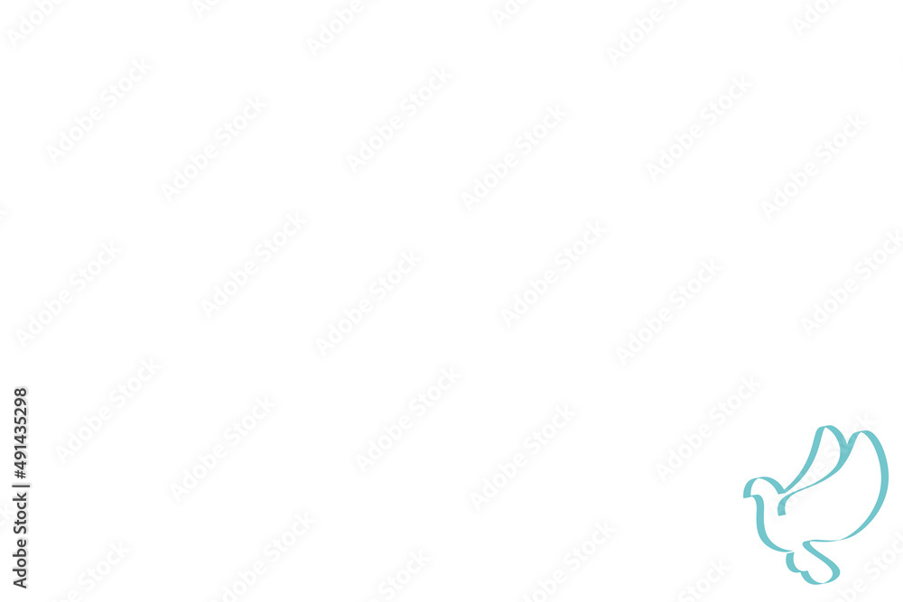 Dove of peace on white background with modern abstract blurred color ...