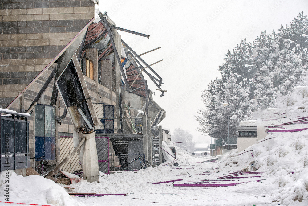 A building devastated by air and missile bombings in Ukraine. Bombing ...