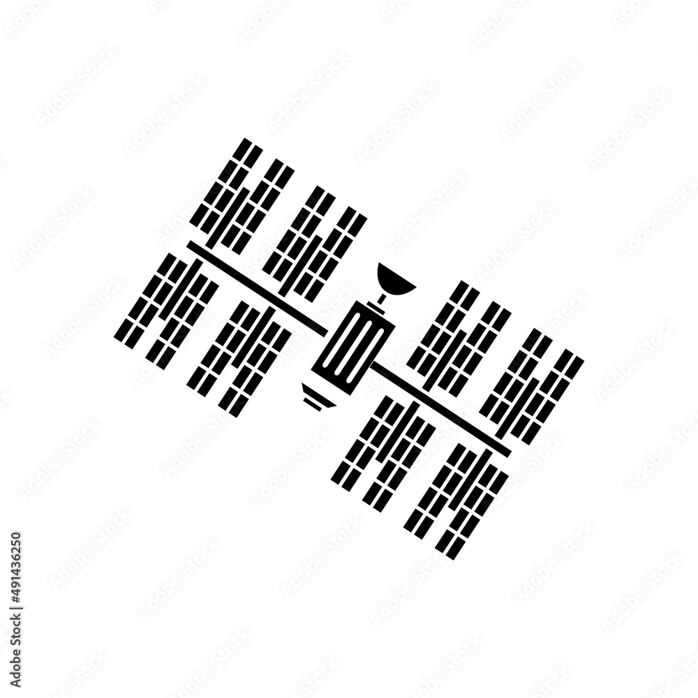 International space station iss icon design template vector isolated ...